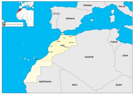 Detaylı Fas Haritası - Fiziki ve Siyasi Harita, Şehirler ve Başkent