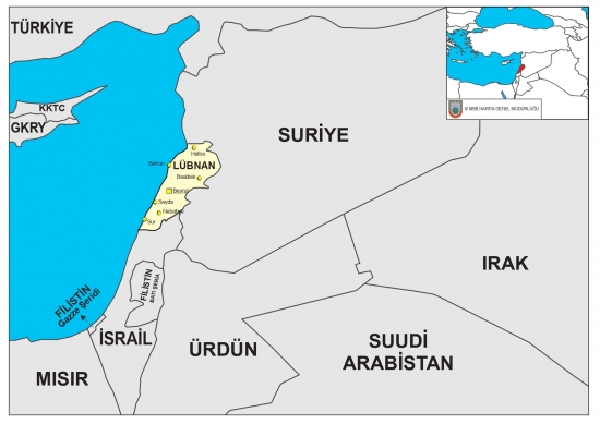 Detaylı Lübnan Haritası - Fiziki ve Siyasi Harita, Şehirler ve Başkent