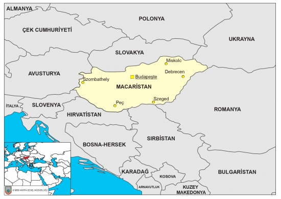 Detaylı Macaristan Haritası - Fiziki ve Siyasi Harita, Şehirler ve Başkent
