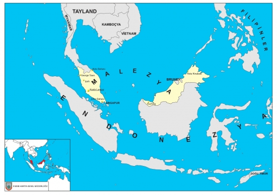 Detaylı Malezya Haritası - Fiziki ve Siyasi Harita, Şehirler ve Başkent