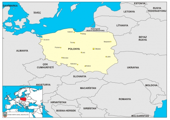 Detaylı Polonya Haritası - Fiziki ve Siyasi Harita, Şehirler ve Başkent